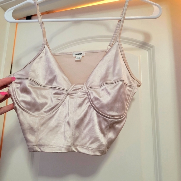 Garage | Tops | Garage Pink Satin Corset Top | Poshmark